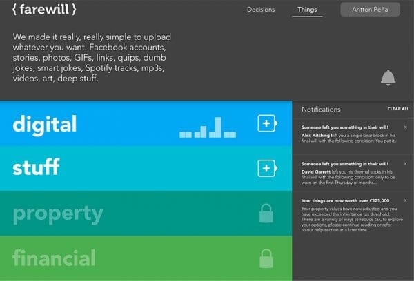 Farewill – Prototypes for Humanity